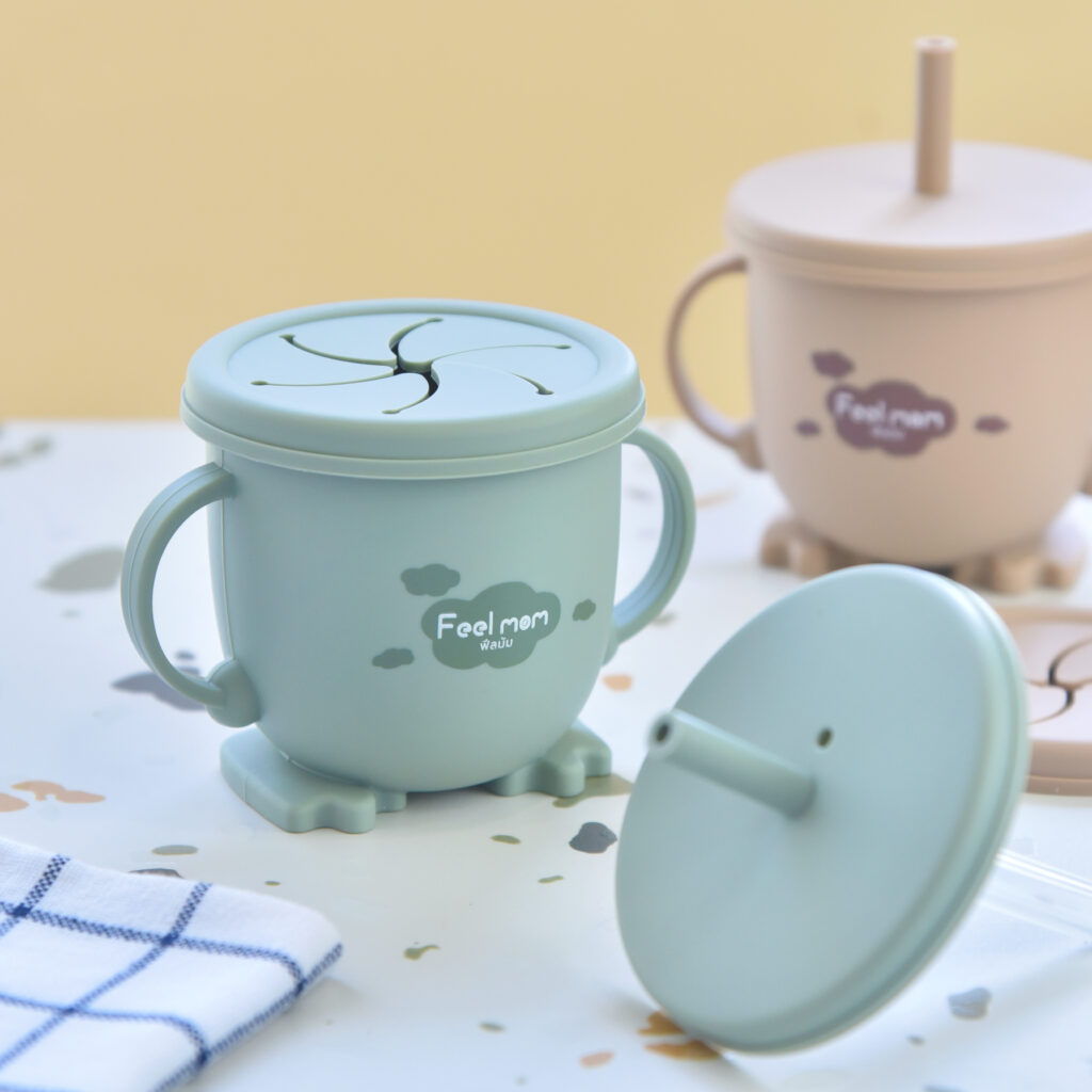 Baby Silicone Sippy Cup แก้วซิลิโคนฝึกดูด - Feel Mom